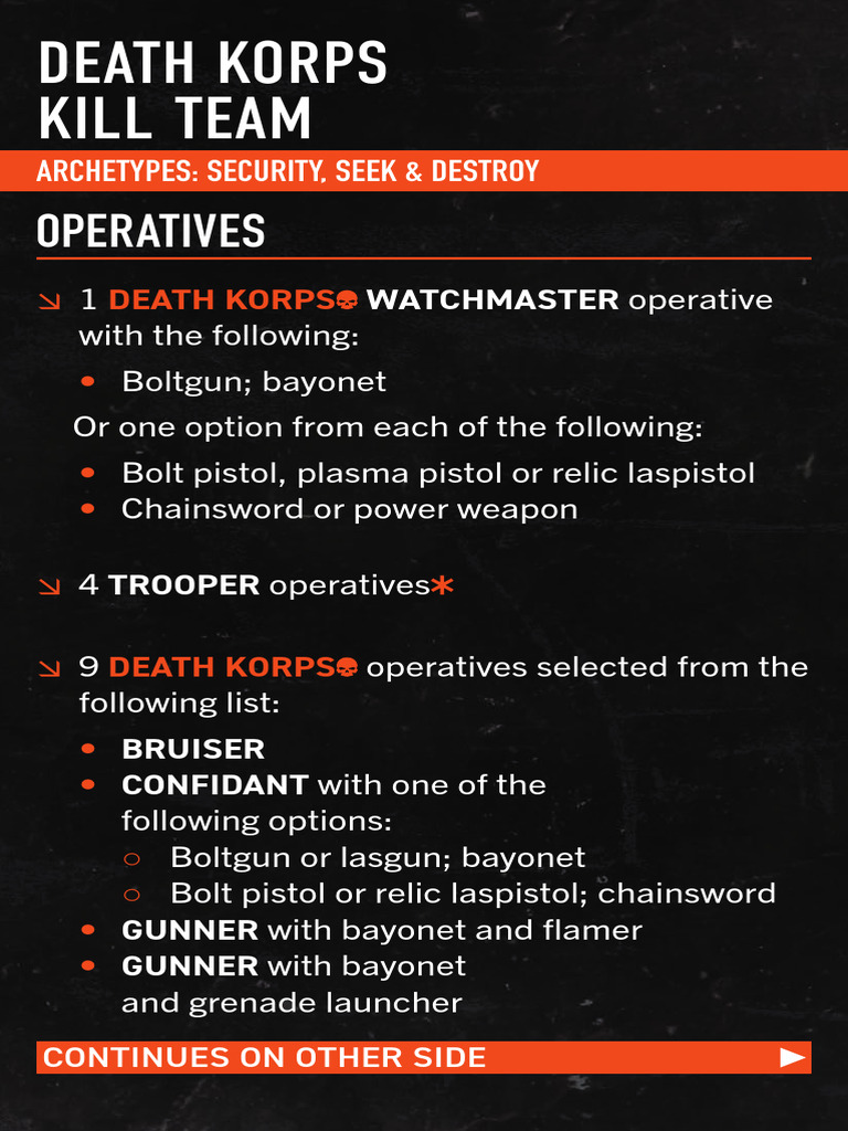 Death Korps - Operative - Selection - Category | PDF