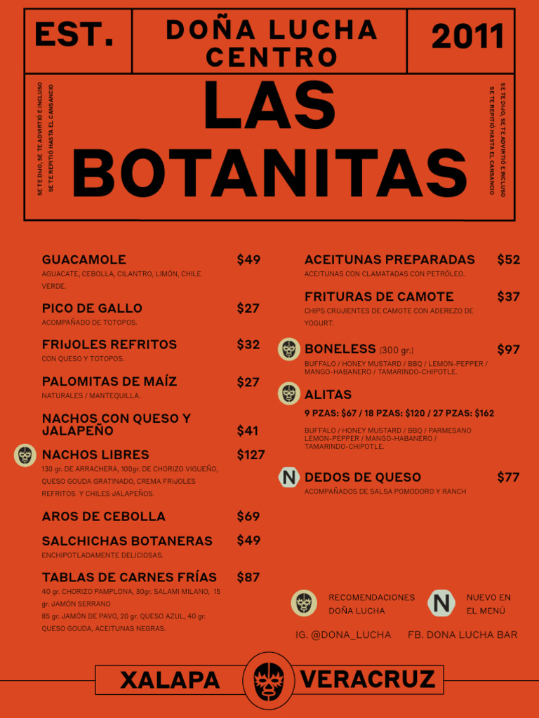 Menú de Doña Lucha Centro Xalapa | PDF | Alimentos