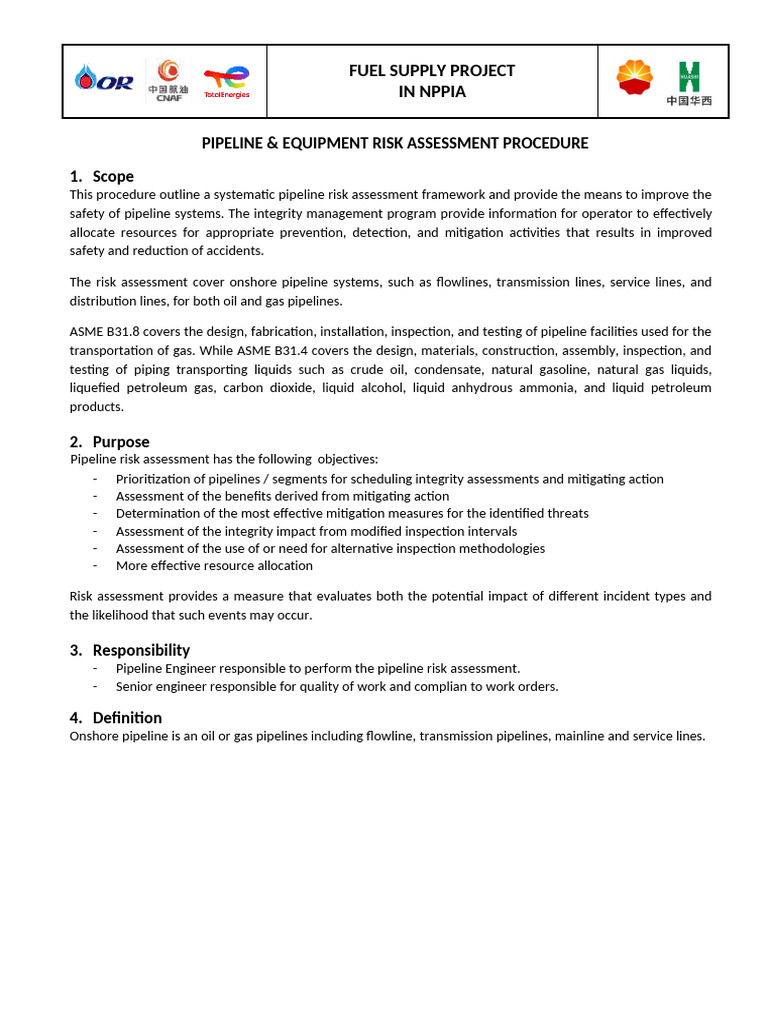 Pipeline Risk Assessment Report-2024.Oct.25-Rev.00 | PDF | Corrosion | Risk