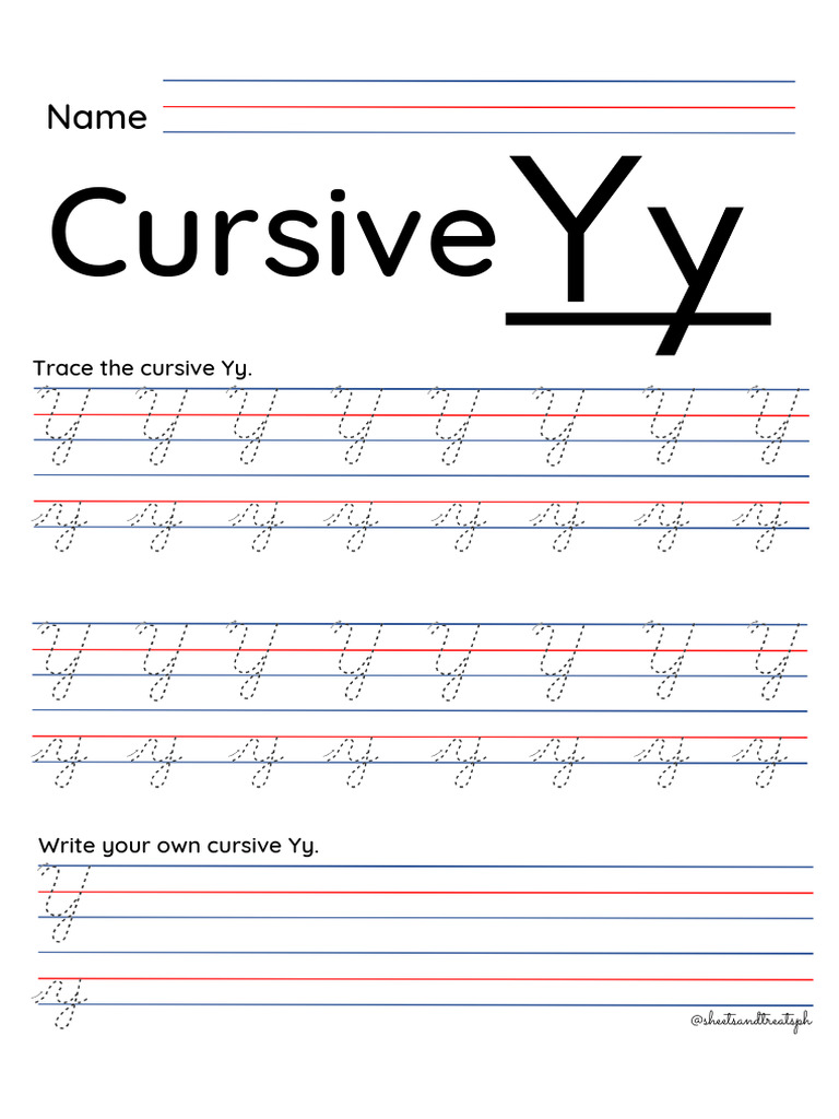 Cursive Yy | PDF
