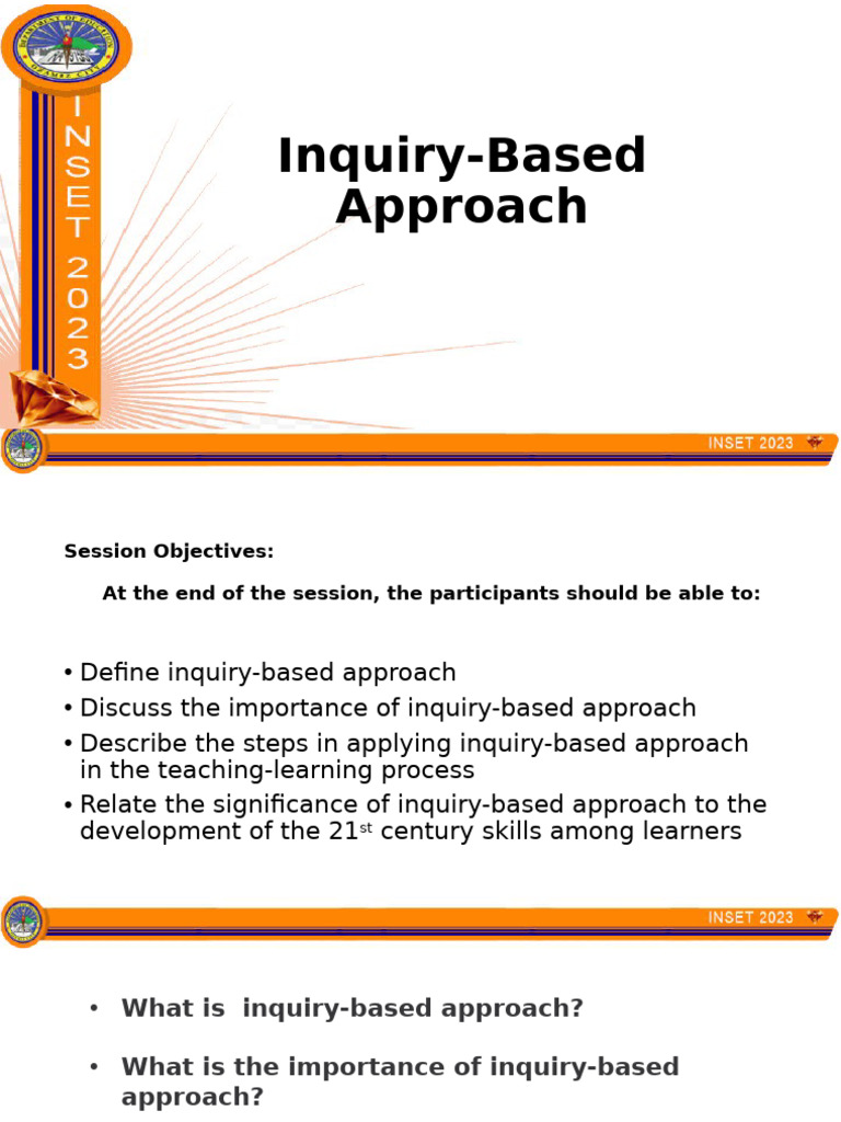 3 Inquiry Based Approach For INSET | PDF | Inquiry Based Learning ...