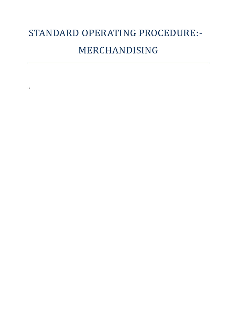 SOP of Merchandising | PDF | Textiles