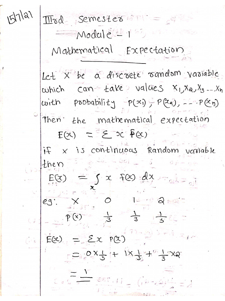 3rd Sem Statistics Mod 1 | PDF