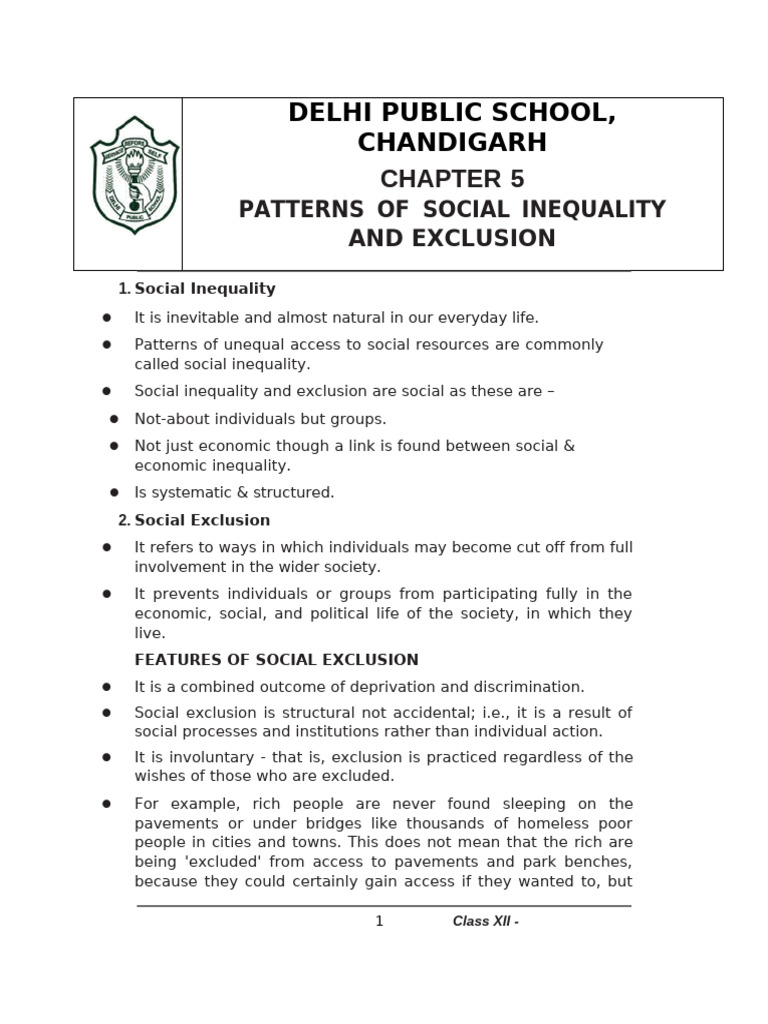 Social Inequality and Exclusion Patterns | PDF | Dalit | Caste
