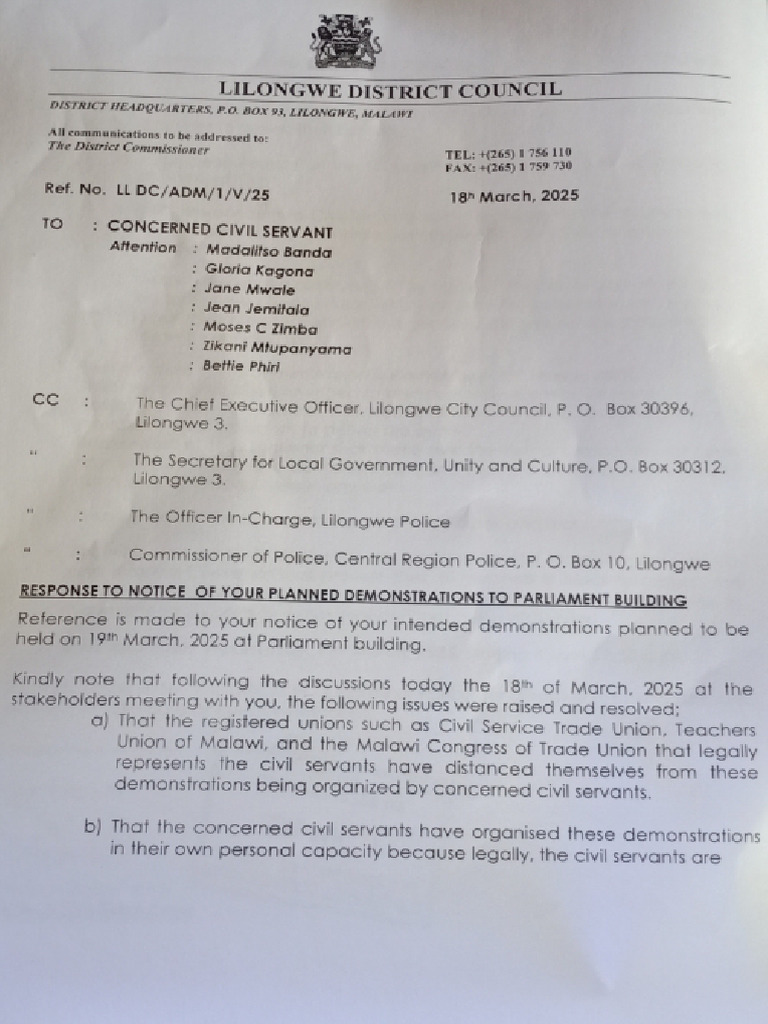 Demonstration letter | PDF