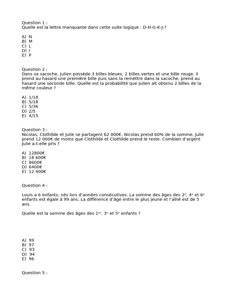 Questions de logique et de mathématiques | PDF | Géométrie euclidienne ...