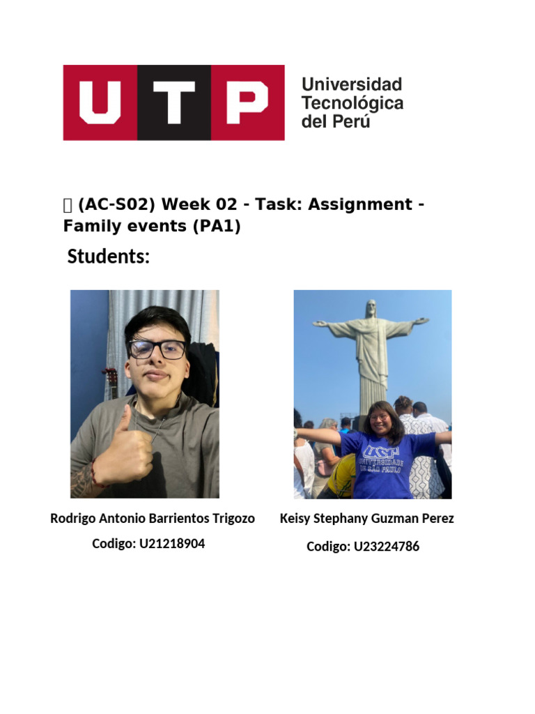 Ingles III (AC-S02) Week 02 - Family Events (PA1) | PDF