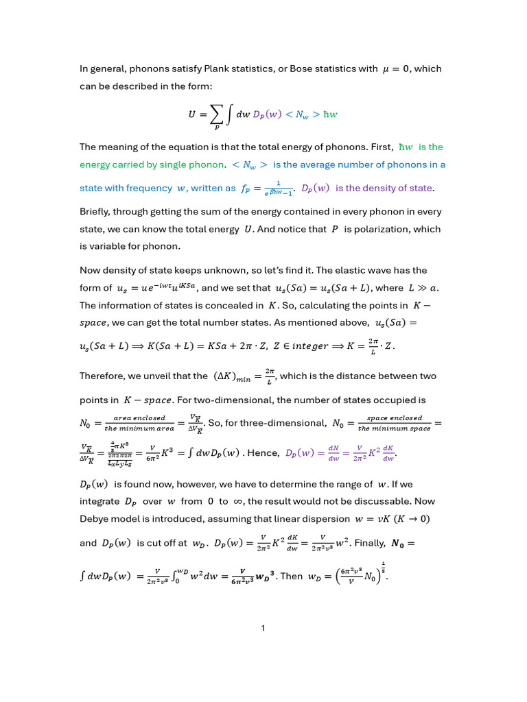 Phonon Energy and Heat Capacity Analysis | PDF | Phonon | Condensed Matter Physics