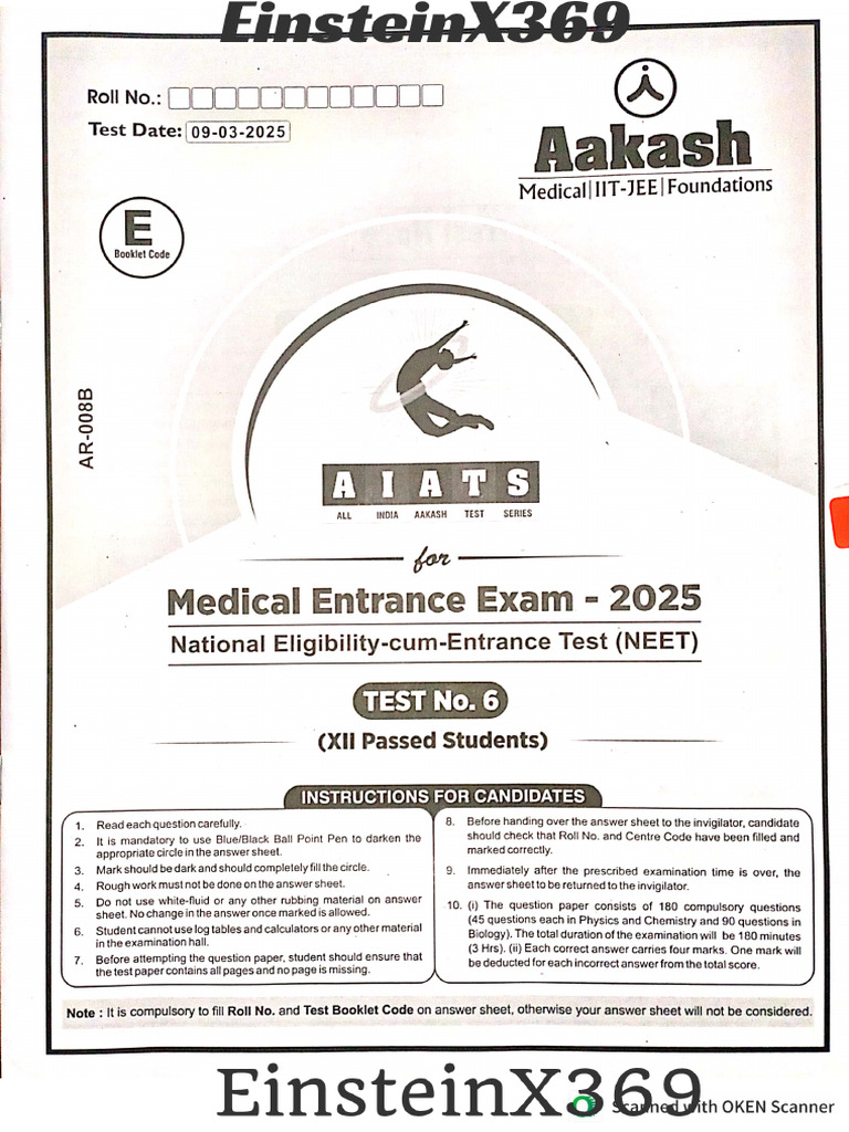 AIATS-06 RM (Code-E) 09-03-2025 | PDF