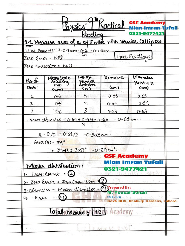 Phy Practical 9th, 10th 2024 New | PDF