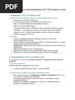 0.1N H2SO4 Preparation Guide | PDF | Sulfuric Acid | Chemical Substances