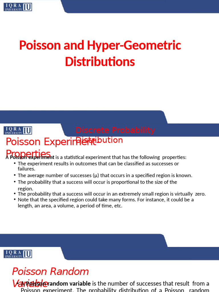 Poisson & Hypergeometric Distributions Guide | PDF | Probability Distribution | Teaching Mathematics