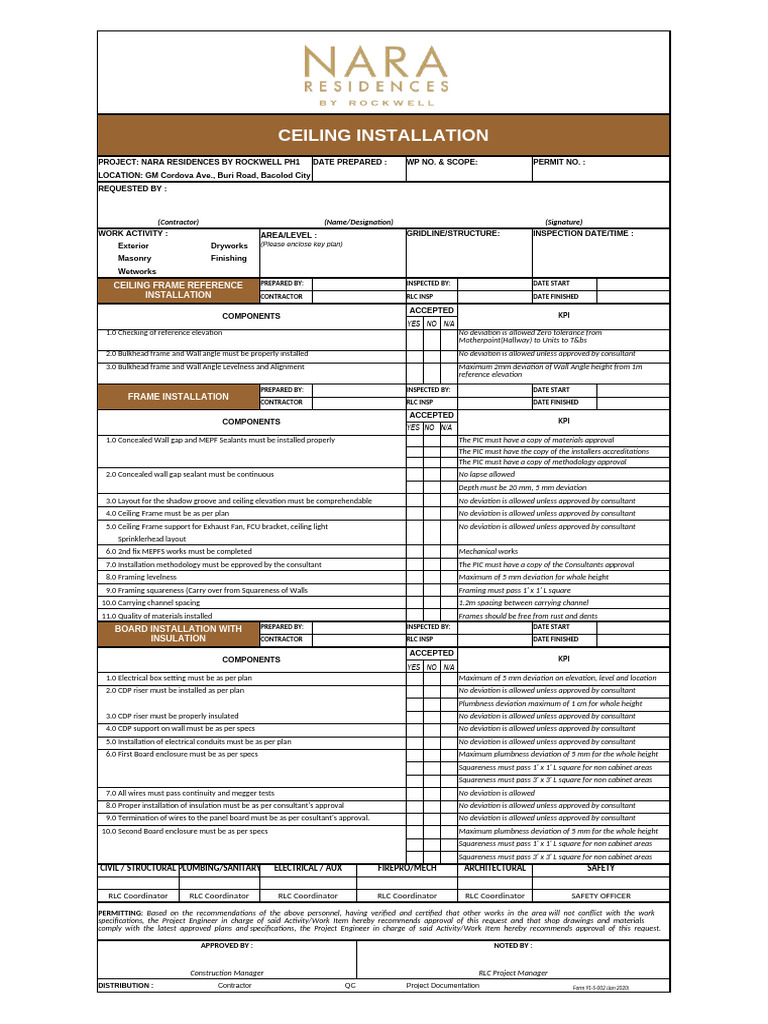 Ceiling Installation Guidelines for Nara Residences | PDF | Building ...