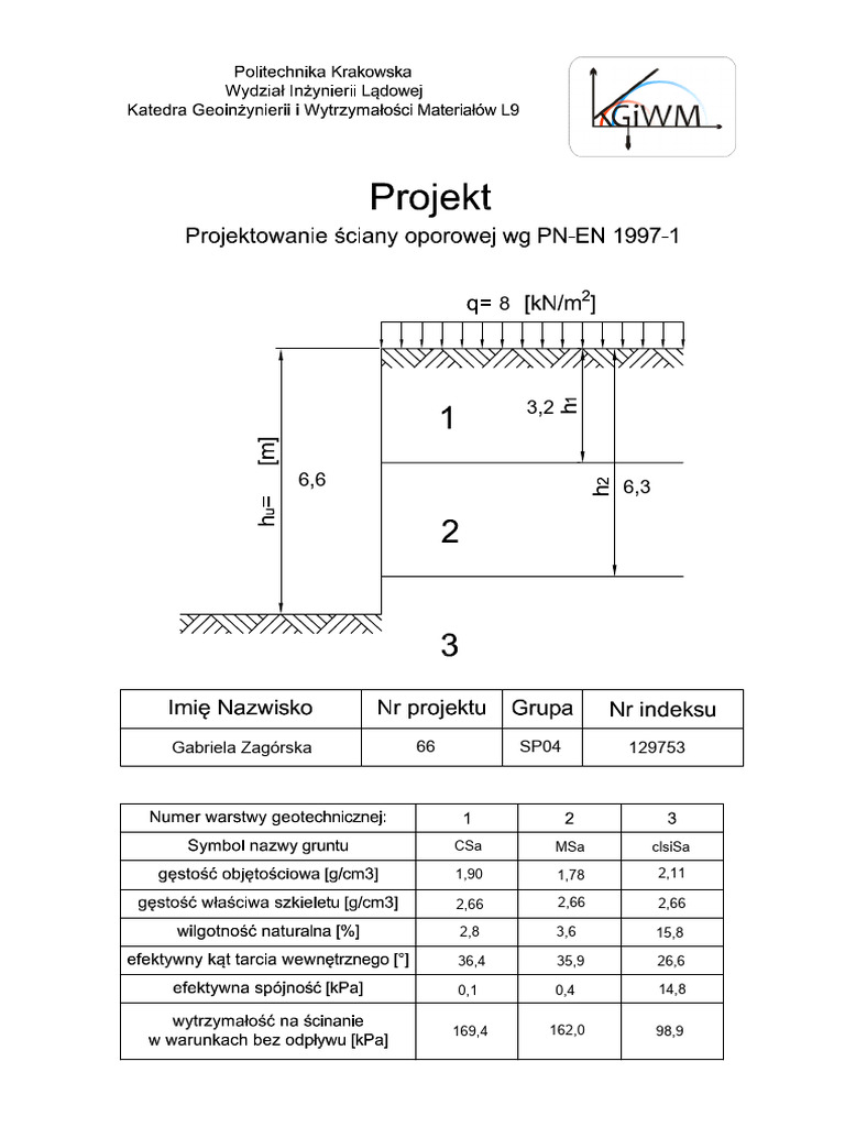 Gabriela Zagórska SP04 Zabezpiecznenie-Wykopu cz4 | PDF