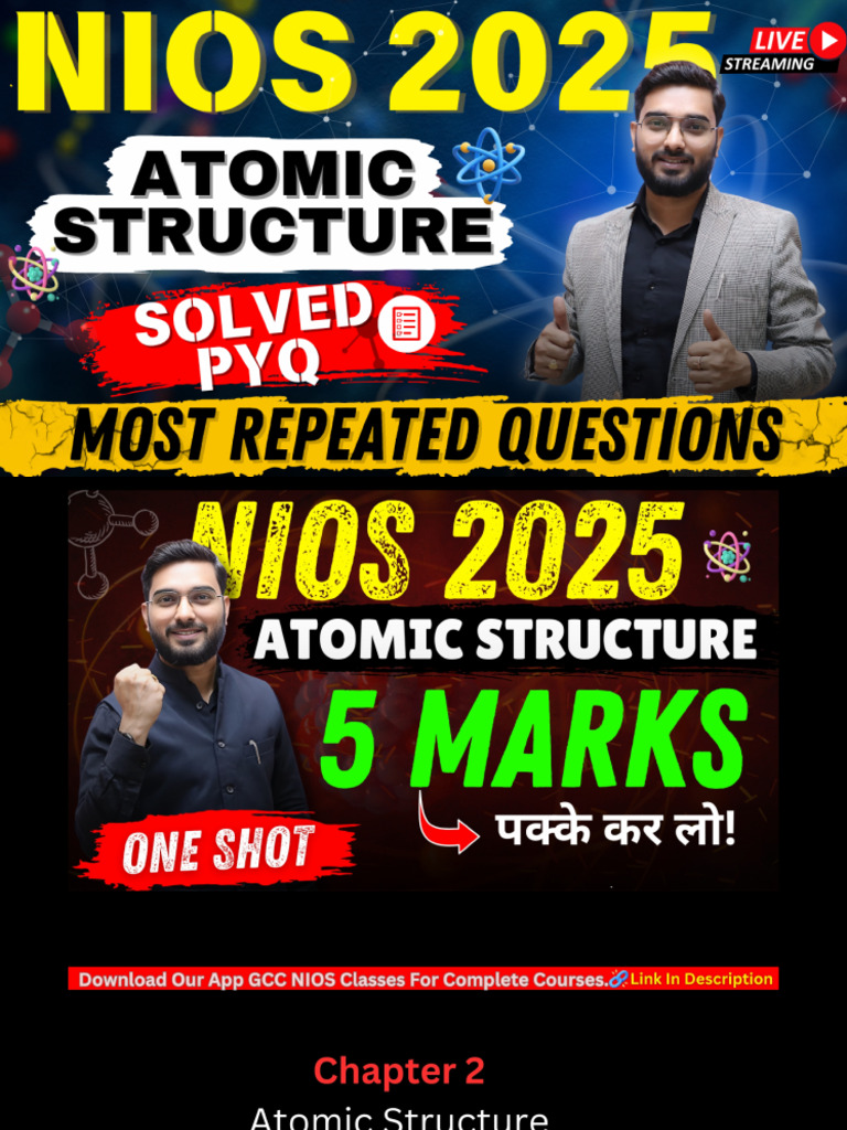Atomic Structure Notes With Solved PYQ | PDF