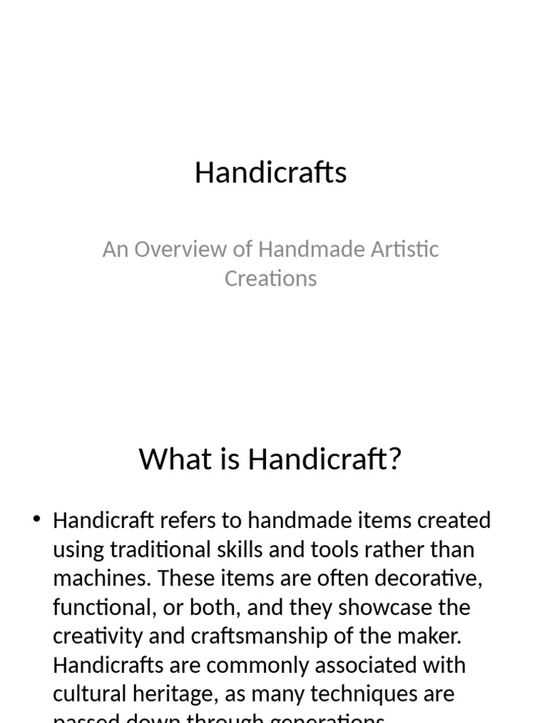Handicraft Presentation | PDF