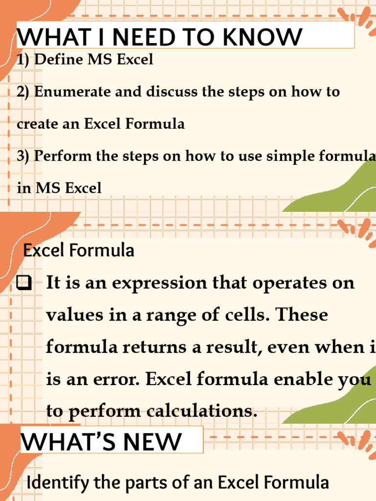 Cot PPT Ms Excel Formula | PDF | Microsoft Excel | Computing