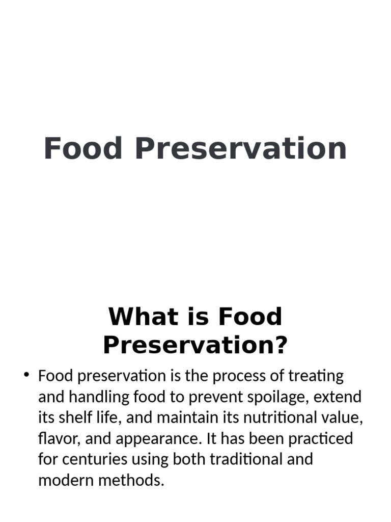 Essential Food Preservation Methods | PDF