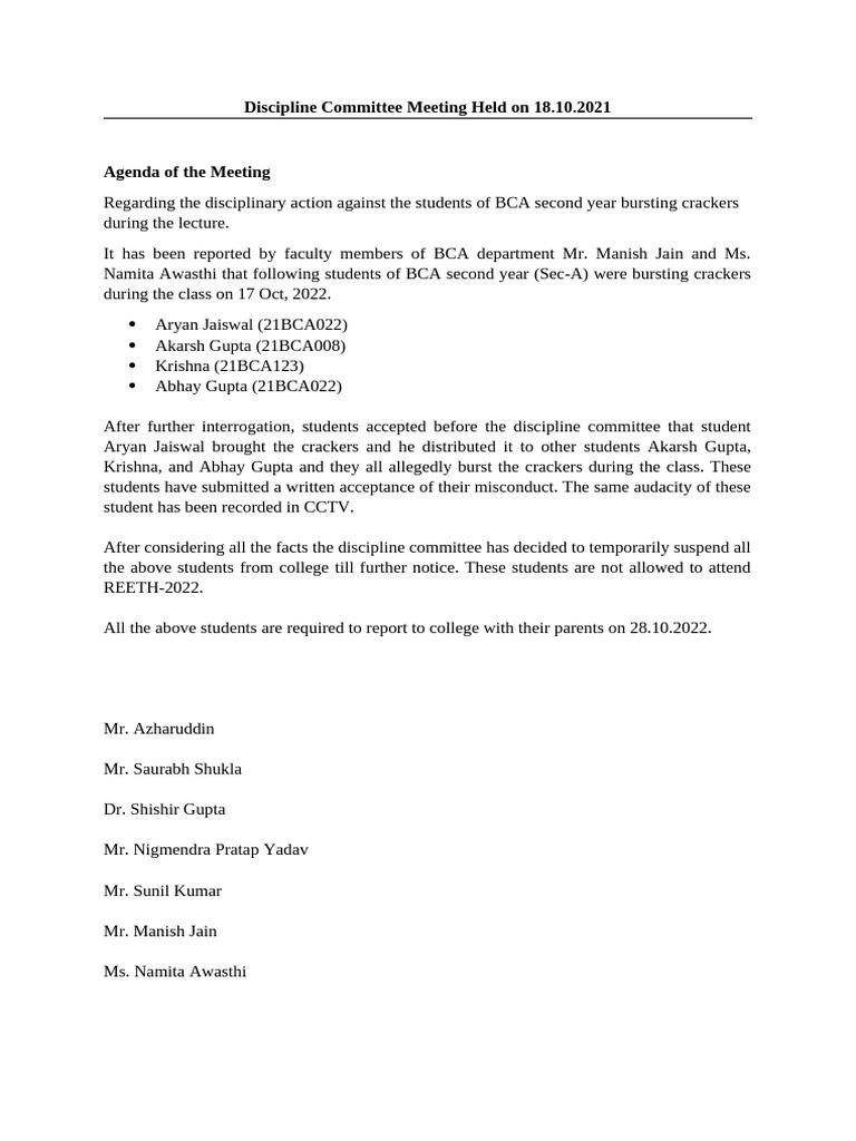 Suspension Letter | PDF
