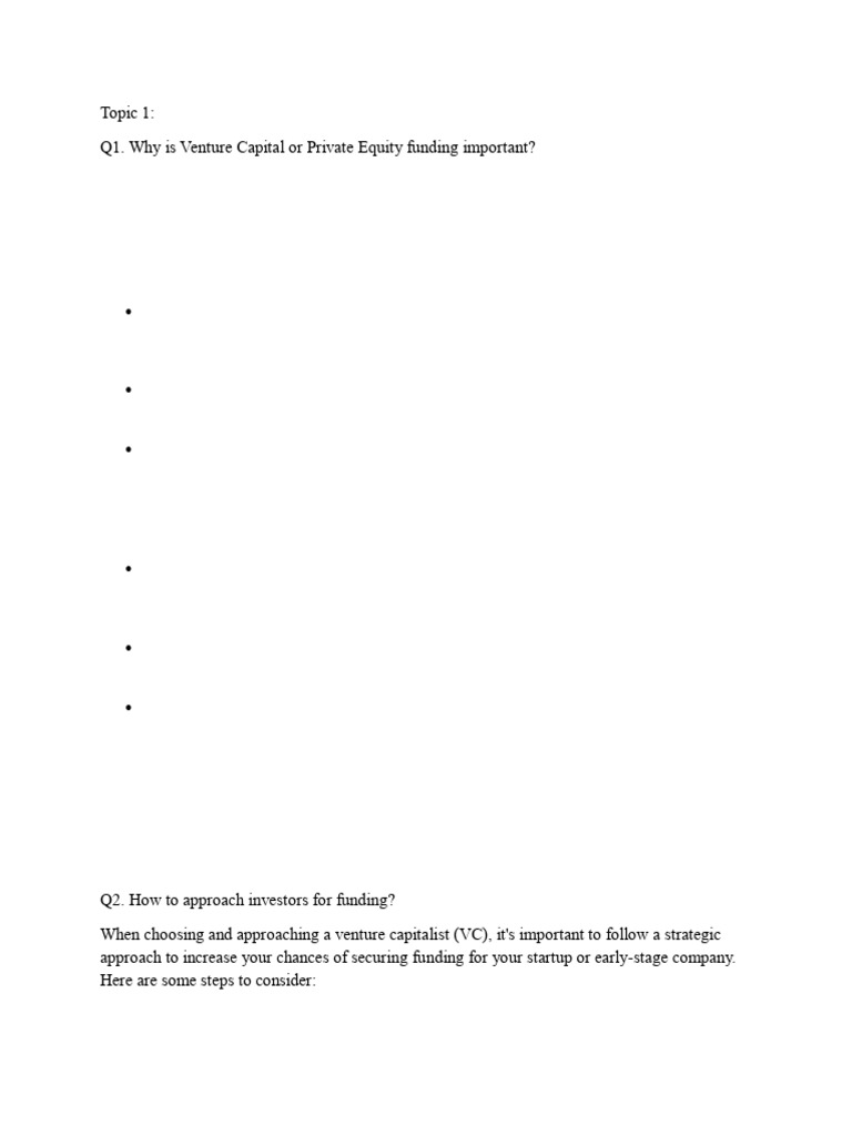 Importance of VC and PE Funding Explained | PDF | Venture Capital ...
