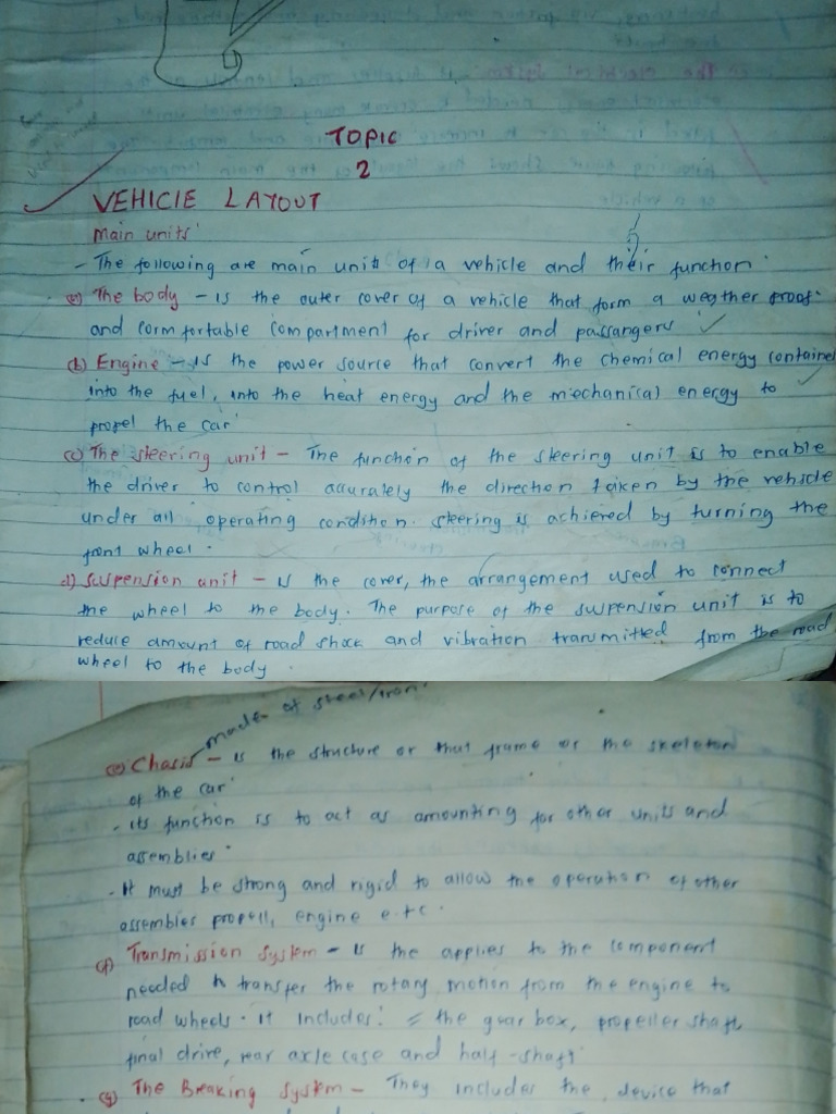 Vehicle Layout | PDF