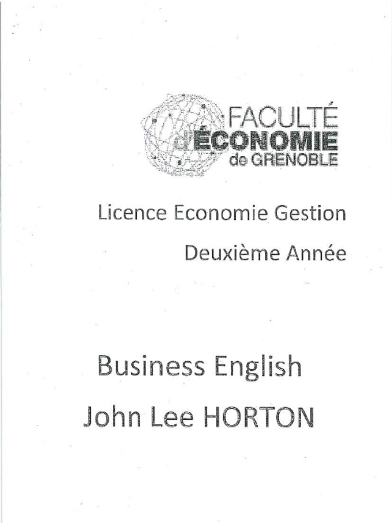 HORTON L2-Fascicule Anglais S4 | PDF