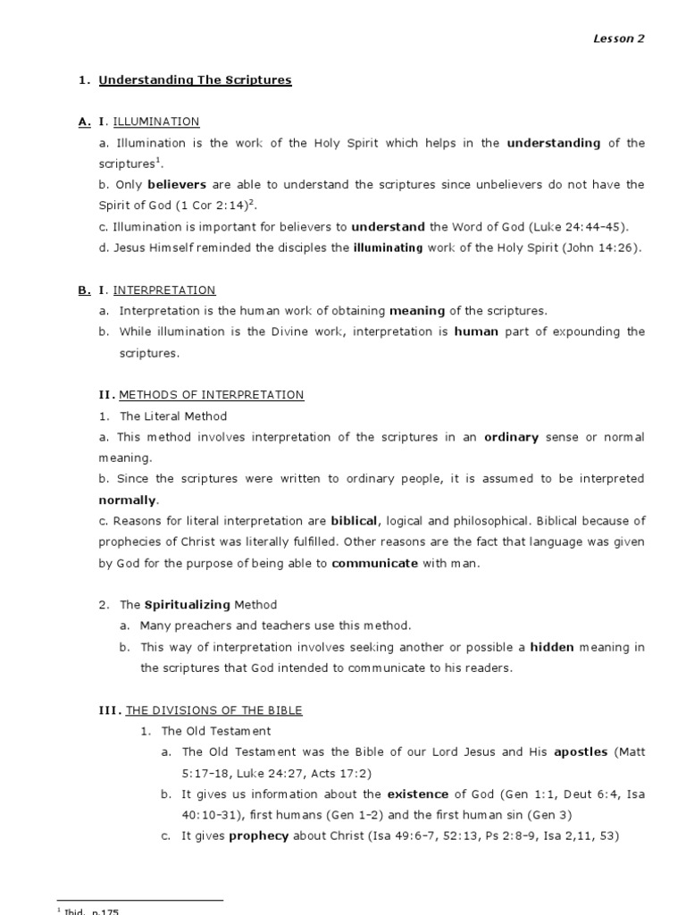 Understanding Scripture: An Examination of Illumination, Interpretation ...