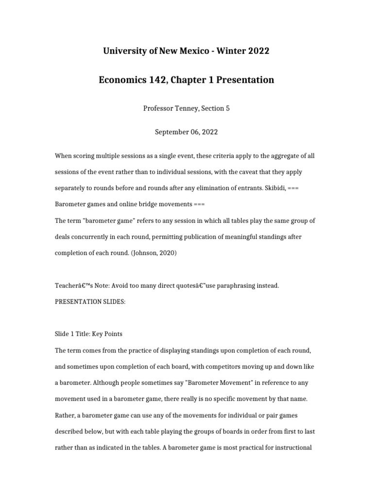 Economics 142 Chapter 1 Presentation | PDF