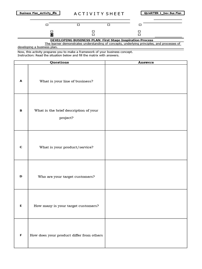 Entrep LAS 4-Business Plan 2 | PDF | Learning | Cognition