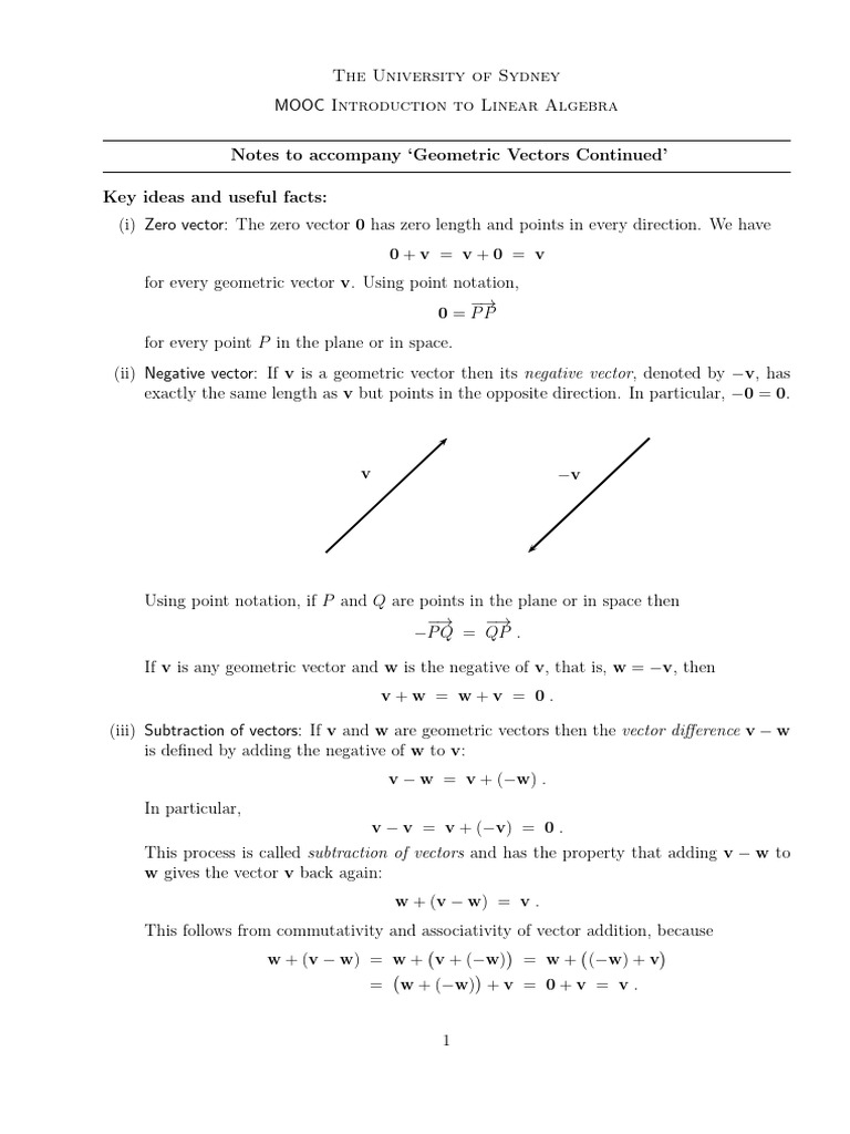 Understanding Geometric Vectors | PDF | Vector Space | Euclidean Vector