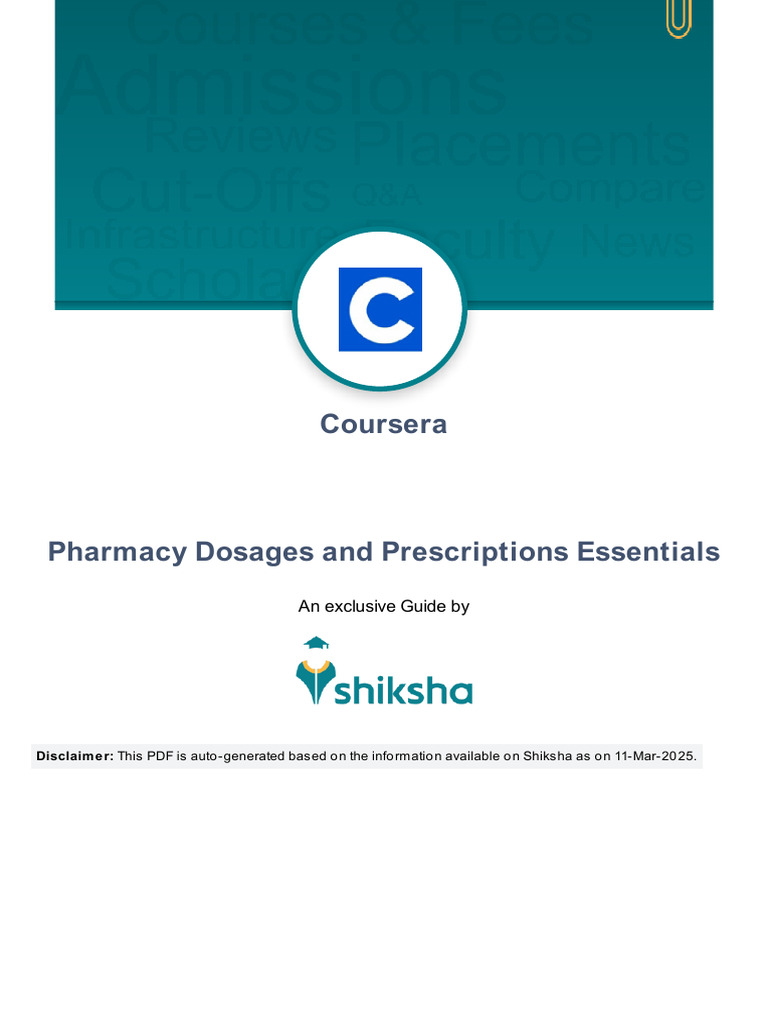 Pharmacy Dosages and Prescriptions Guide | PDF | Pharmacy | Medical ...