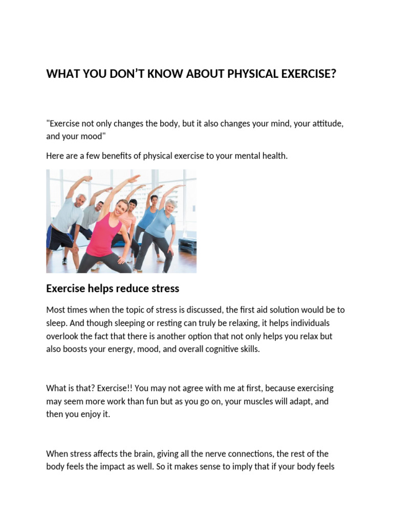 Exercise and Mental Health-WPS Office | PDF | Major Depressive Disorder ...