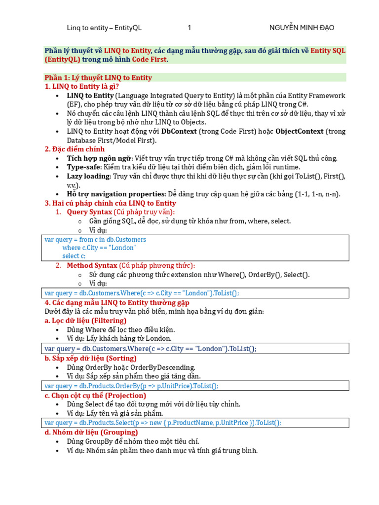 Linq To Entity | PDF