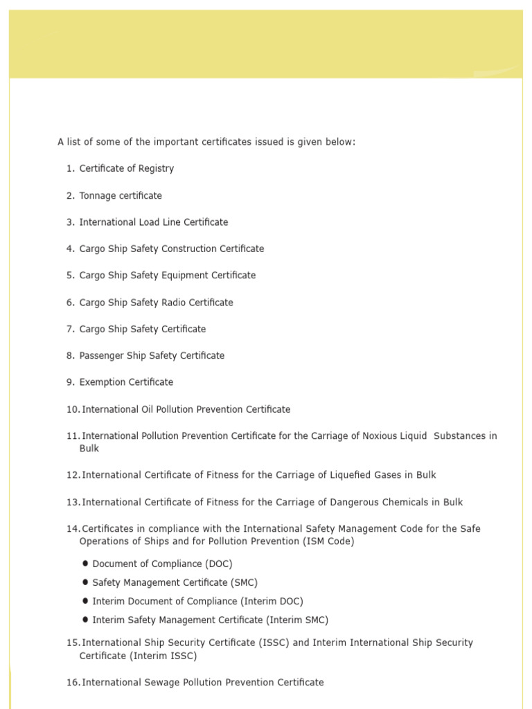 9 Sse MLN Statutory Certificates | PDF | Ships | Cargo Ship
