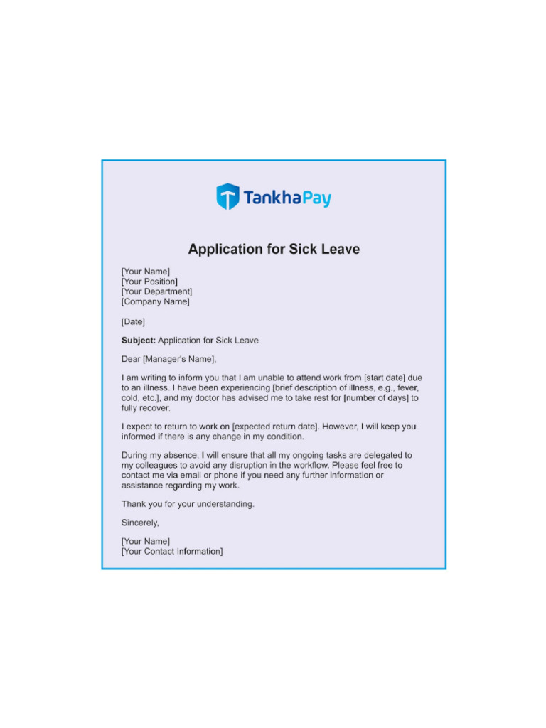 Application For Sick Leave | PDF