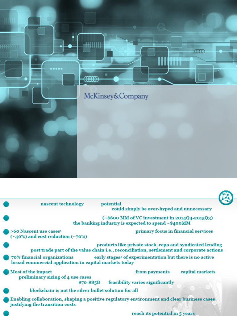 ISSA18 2 Blockchain in Financial Services McKinsey | PDF | Derivative ...