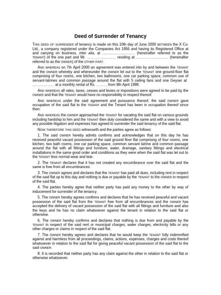 Chapter 52 - Forms-Surrender | PDF | Leasehold Estate | Lease