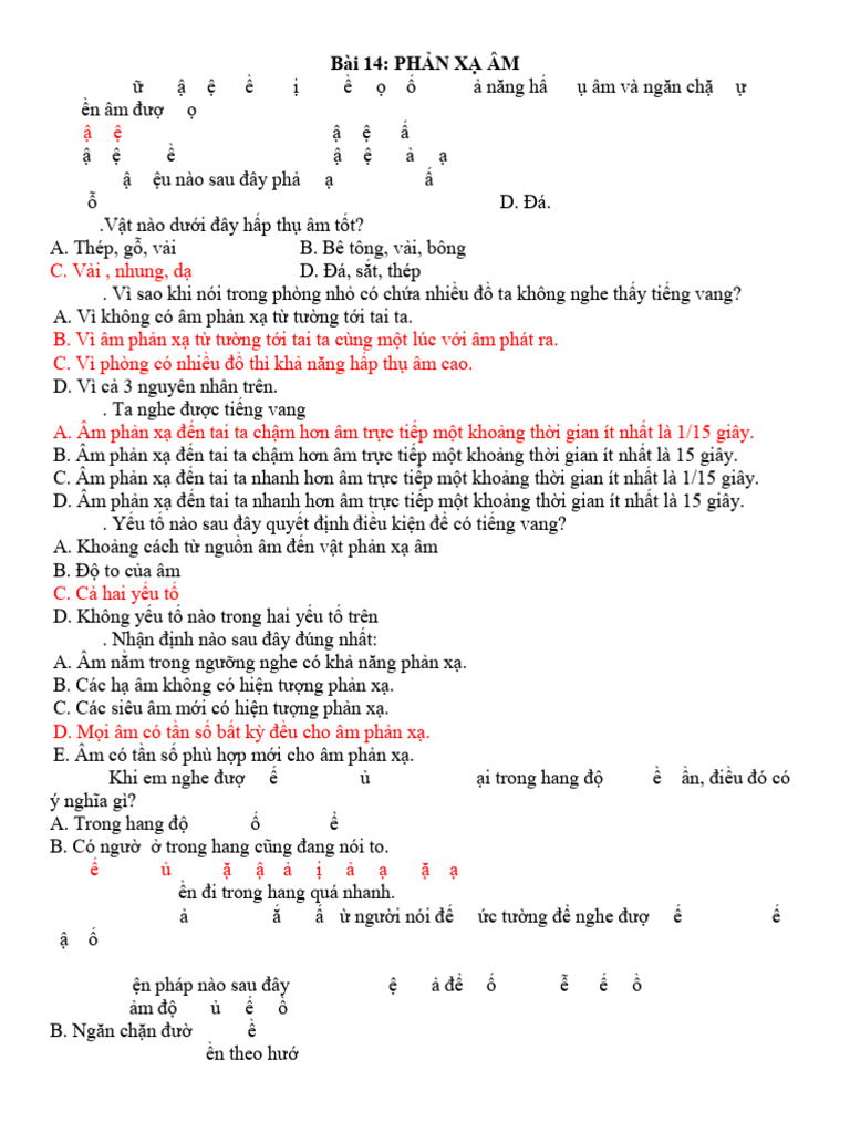 Đề cương KHTN1- K7 | PDF