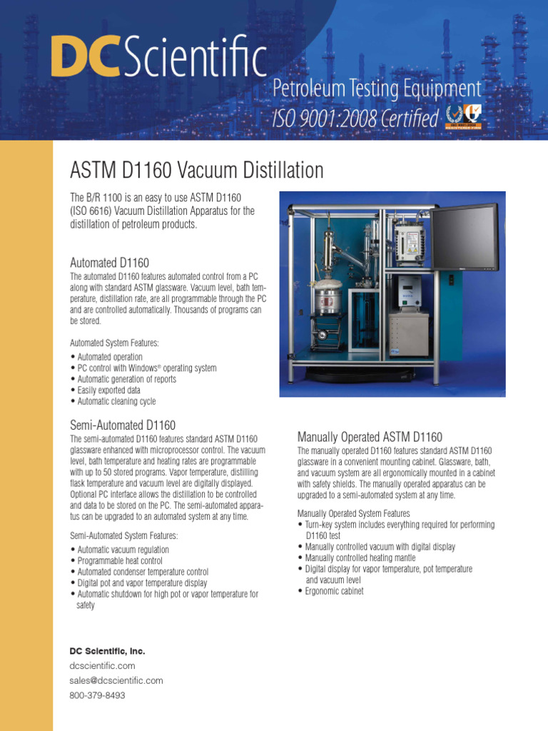 DC Scientific Vacuum Distillation DCS D1160 Brochure | PDF