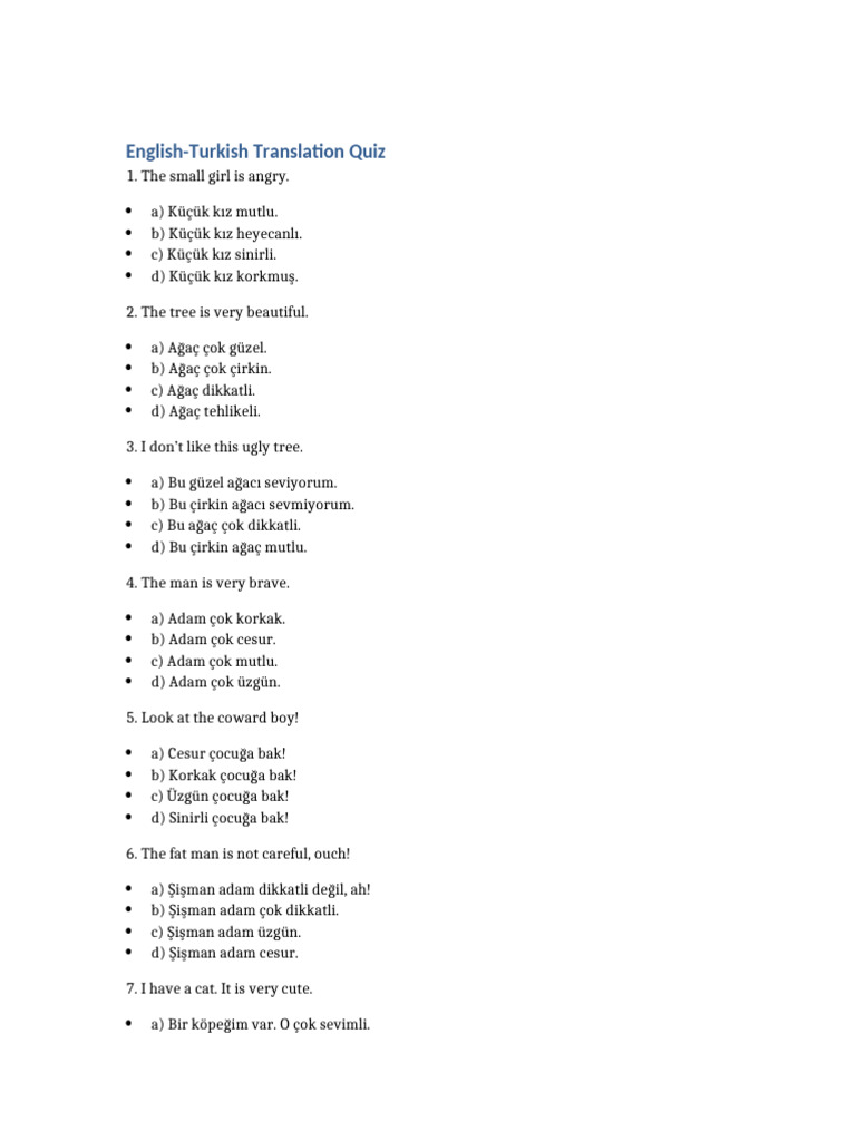 Translation_Quiz | PDF