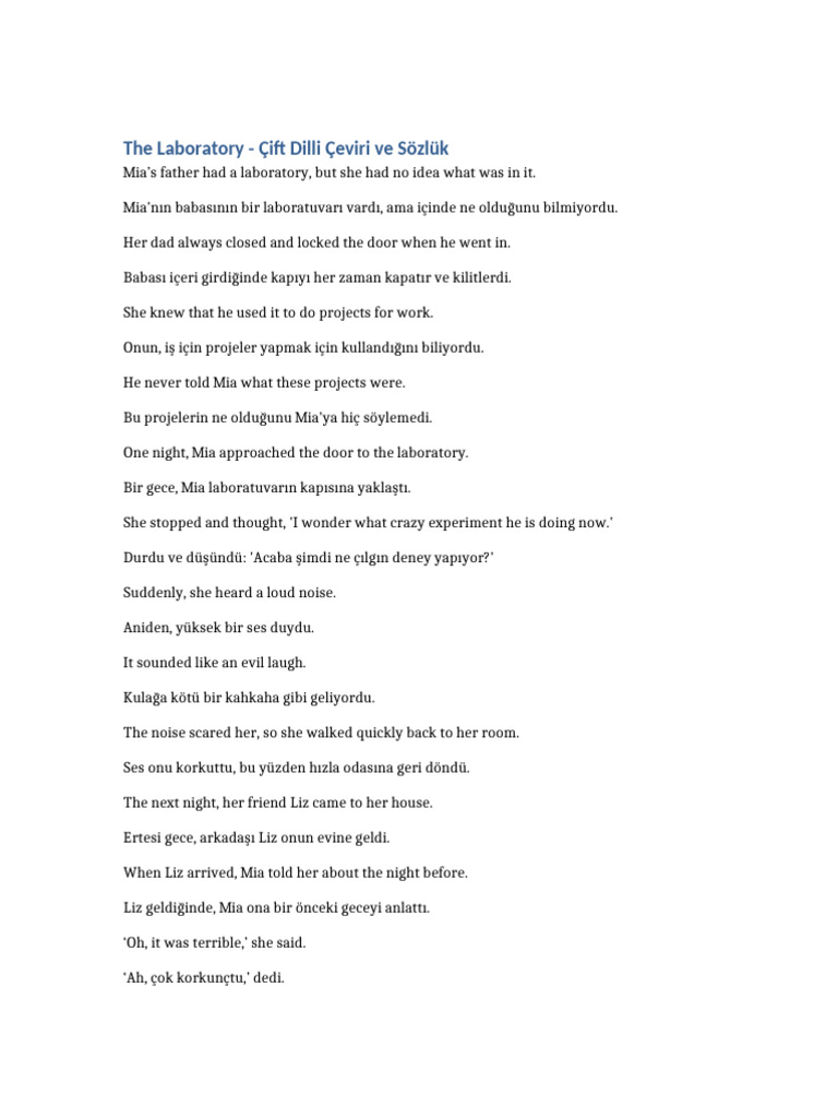 The Laboratory Bilingual Story | PDF