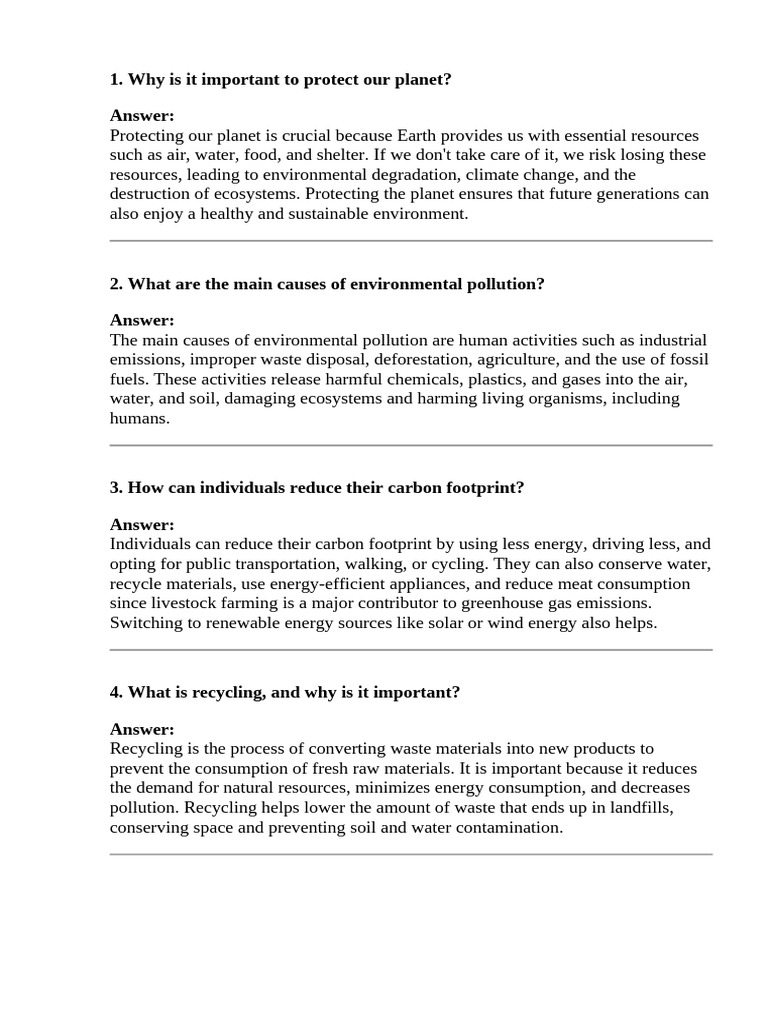 Protecting Our Planet: Key Insights | PDF | Climate Change | Energy ...