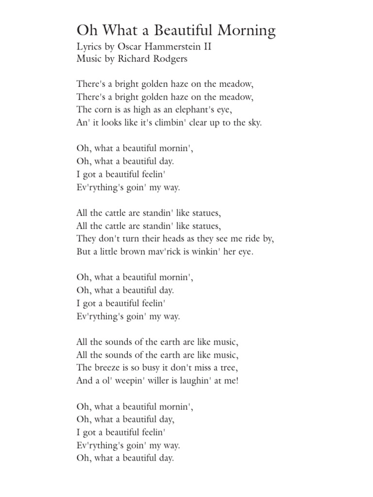 OhWhatABeautifulMorning PDF | PDF