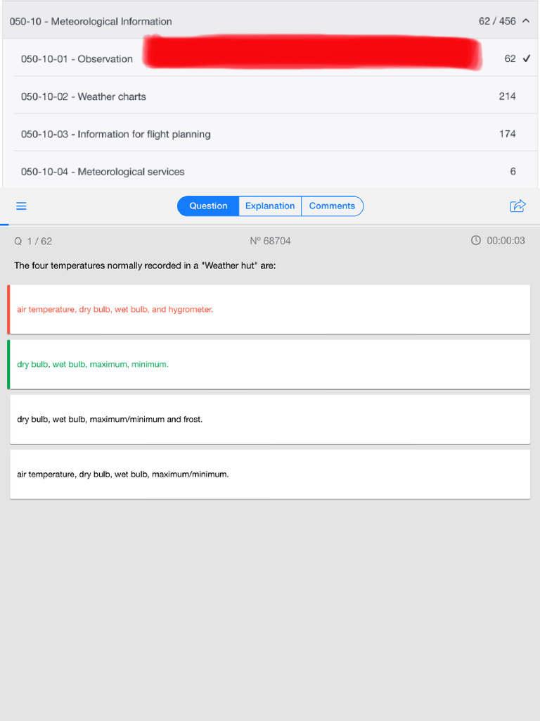 050-10 Meteorological Information (Observation 62 Questions) | PDF