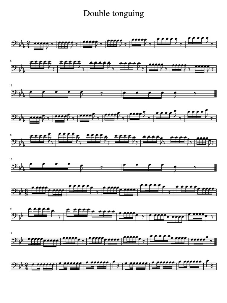 Double Tonguing Exercises For Trombone | PDF