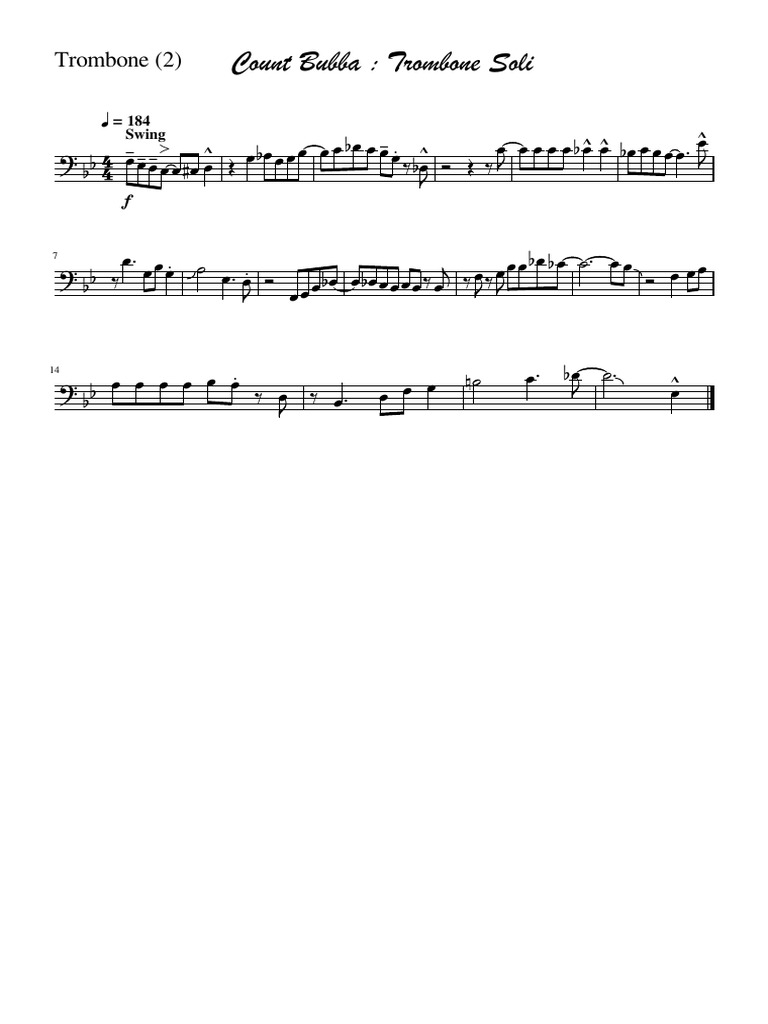 Count Bubba Trombone Soli | PDF