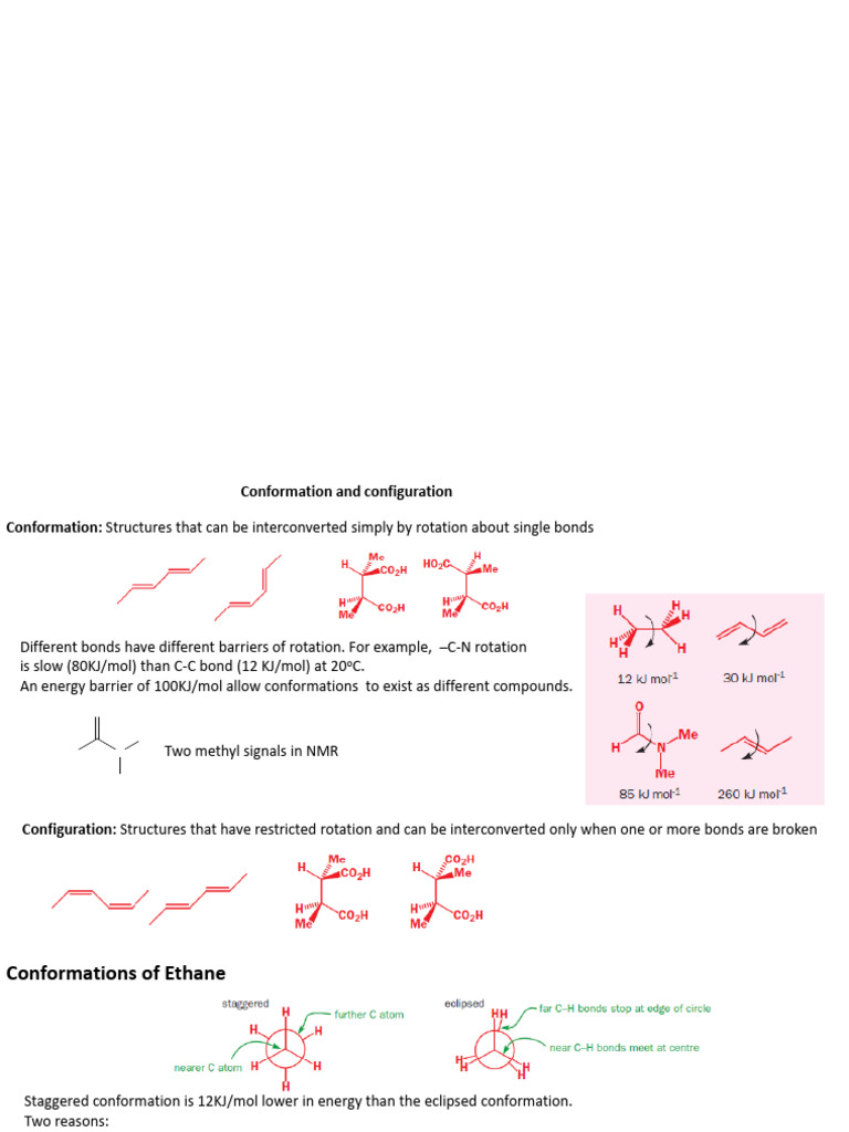 Chem320 Conformational Analysis Lecture Notes 1 | PDF | Conformational ...