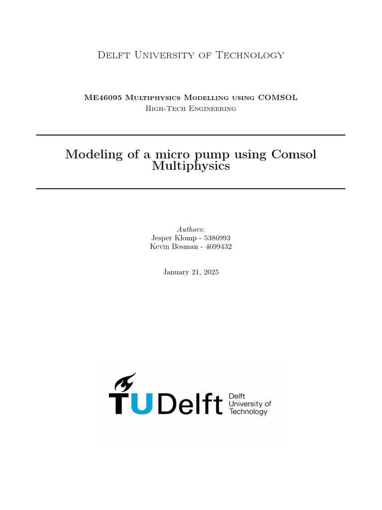 Multiphysics Modelling of A Micro Pump | PDF | Fluid Dynamics | Heat