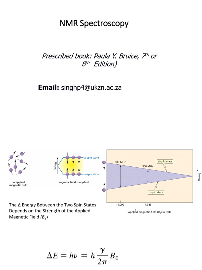 NMR Spectroscopy Lecture Notes | PDF | Proton Nuclear Magnetic ...