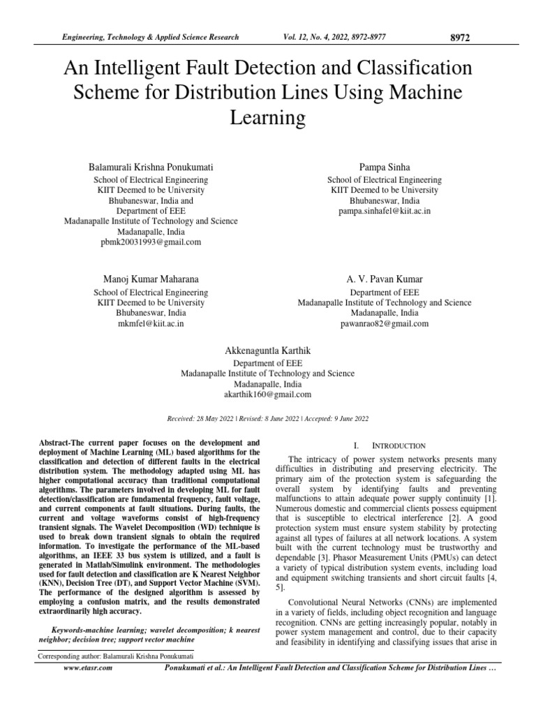 An Intelligent Fault Detection And Classification Pdf Support Vector Machine Machine Learning